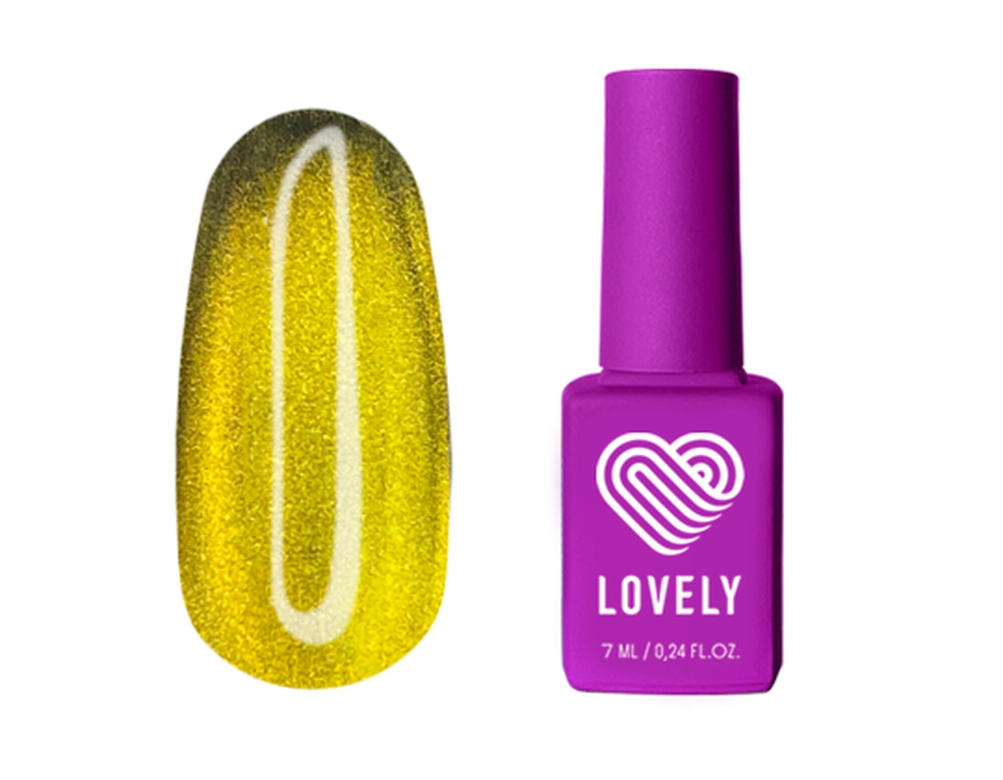 Гель-лак Lovely FC№01 огненная кошка Fire Cat, 7 ml, кошачий глаз, дуохромный