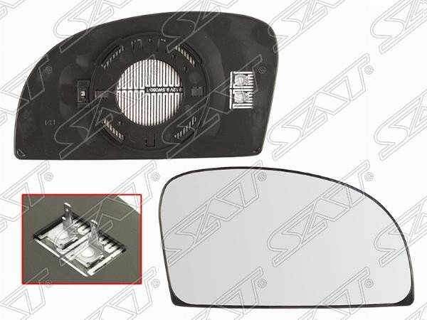 Полотно зеркала SAT ST-121-0062 Hyundai Getz 02-11 Правое Обогрев/ сферическое