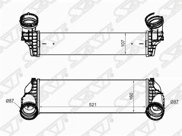 Радиатор SAT ST-17517533475 интеркулера BMW X5 06-18 / X6 08-20