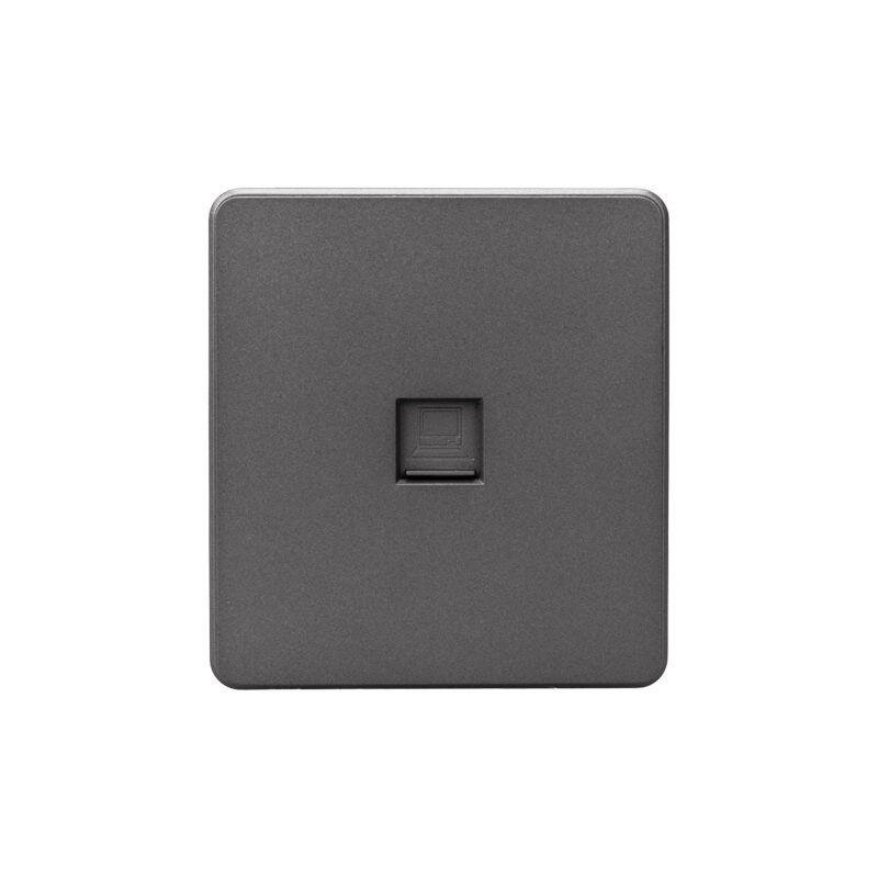 Розетка компьютерная СП ROUND MIELE RJ45 кат.6 титан Kranz KR-78-0724-2