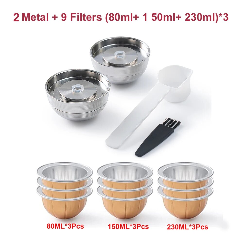 Многоразовая капсула из нержавеющей стали Belr-Housewares для Nespresso Vertuo Next Pop, Цвет: As Picture