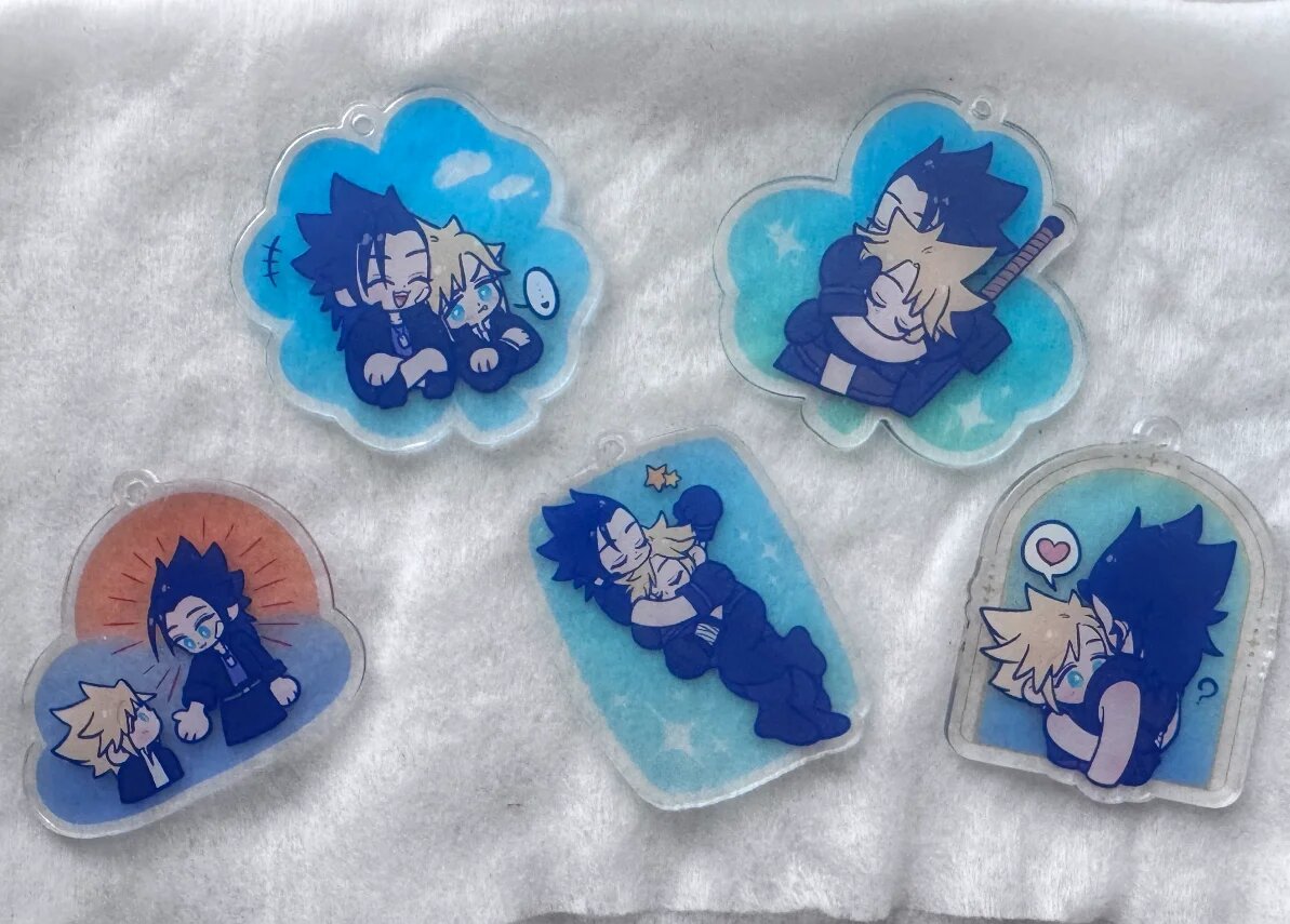 Аксессуары FF7 Зак Файр / Клауд Страйф / Сефирот / Эрит Гейнсборо acrylic keychain & stand