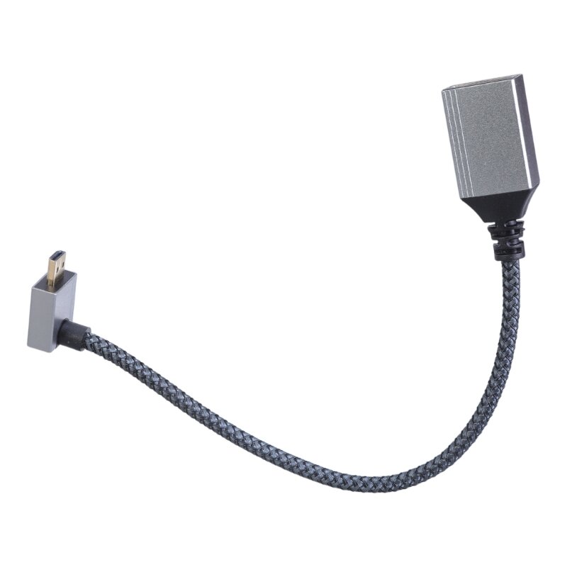 Кабель HDMI female to Micro HDMI male HD video cable 4K-черный, металлический