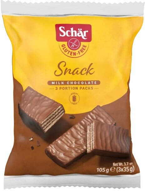 Шоколадные вафли Schar Snack 7 шт x 105г
