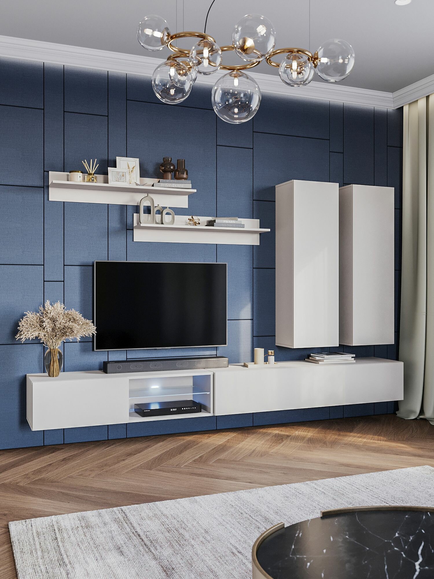 Стенка в гостиную, стенка для гостиной, Point-К29. К, Кашемир, 280х156х40 см. (ШхВхГ)