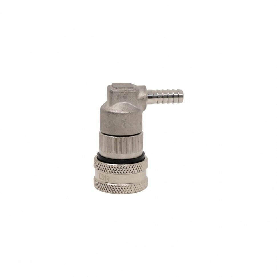 Коннектор "KegLand" для кегов с фитингом Ball Lock, исходящий (черный) под шланг, нерж.