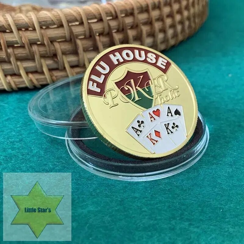 Фишки для покера Техасский Холдем, счастливые монеты Flu House