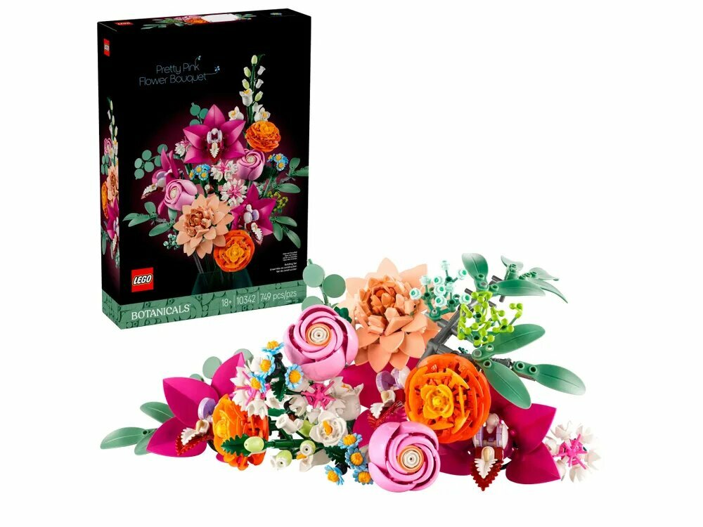 Лего The Botanical Collection серия, LEGO 10342 Красивый букет розовых цветов, lego конструктор для мальчика, лего для девочек