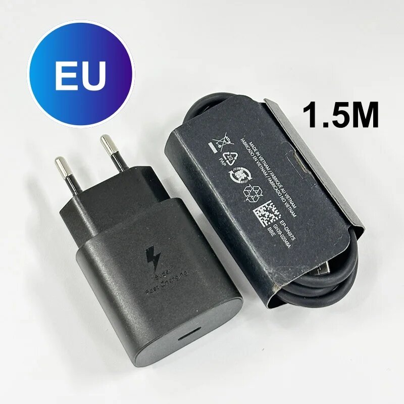 Оригинальное зарядное Samsung 25W Super Fast Charger EU, Black 1.5M