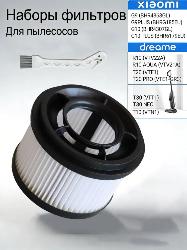 Комплект фильтров для пылесоса Dreame T10, T20, T30, R10, R20 / Xiaomi Mi Handheld Vacuum Cleaner G9, G9 Plus, G10, G10 Plus