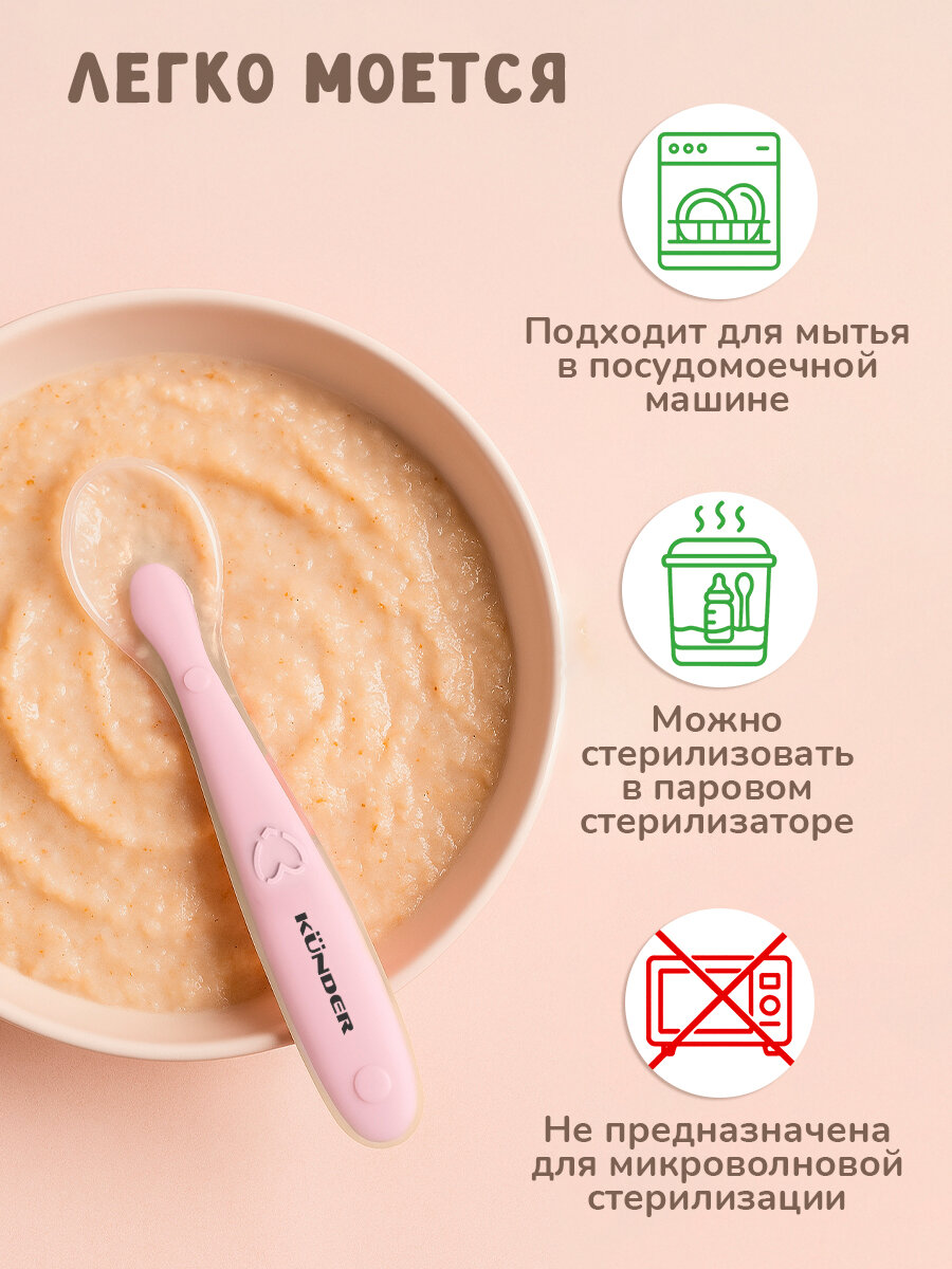 Ложка для кормления новорожденных детская KUNDER ложечка для прикорма силиконовая