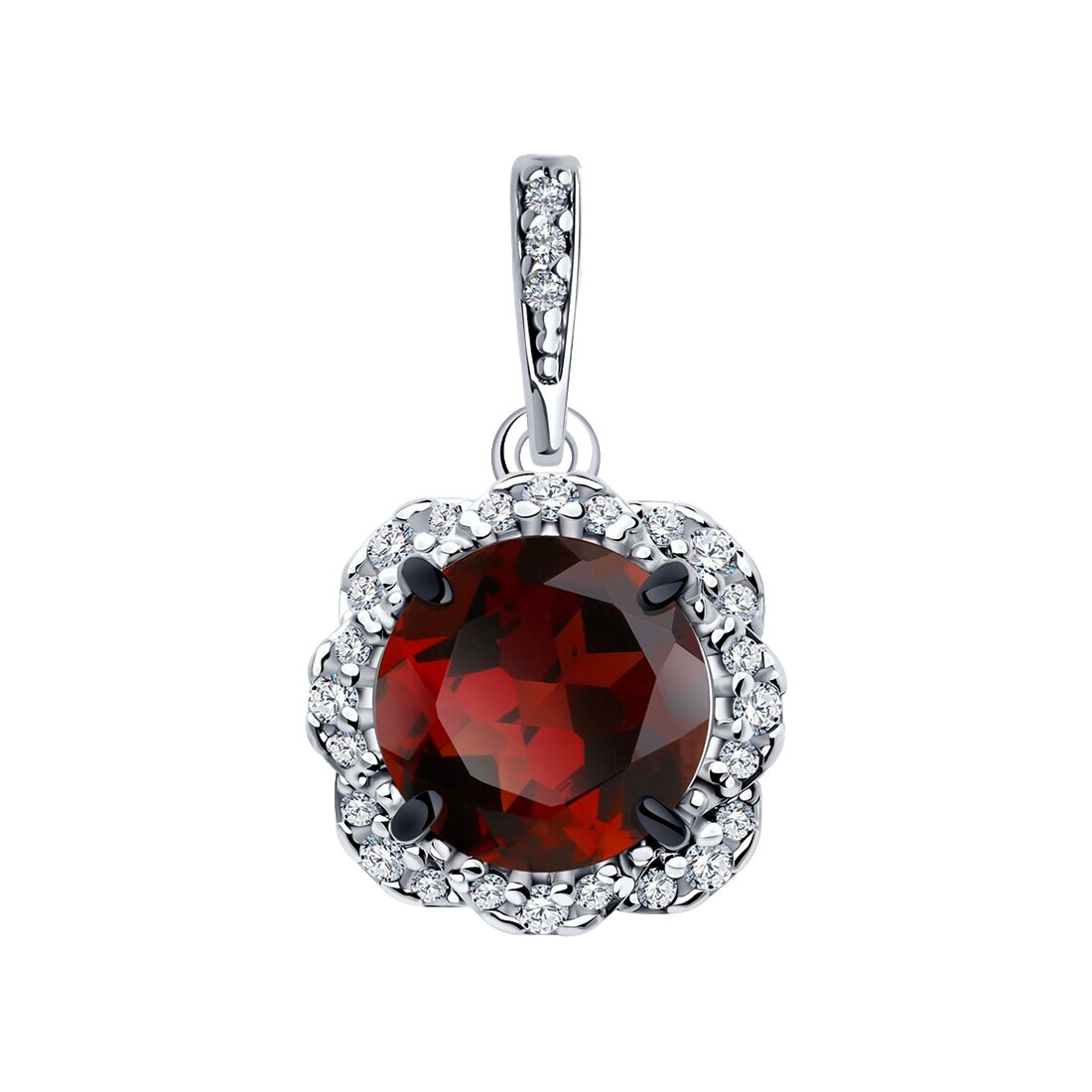 Подвеска, серебро, 925 проба, фианит, ситалл