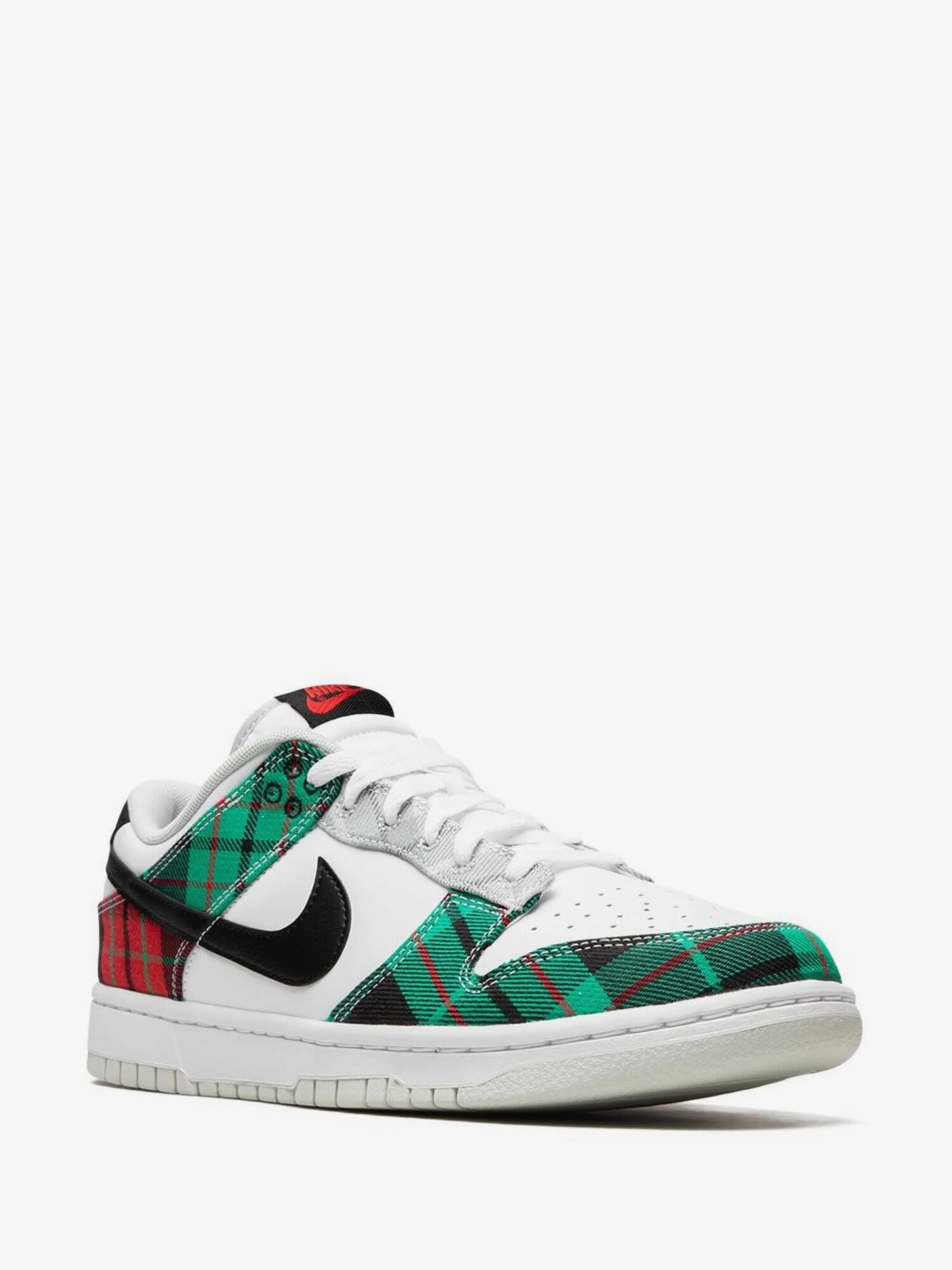 Кроссовки NIKE Dunk Low Plaid, размер 9.5, бежевый/белый — фото 1