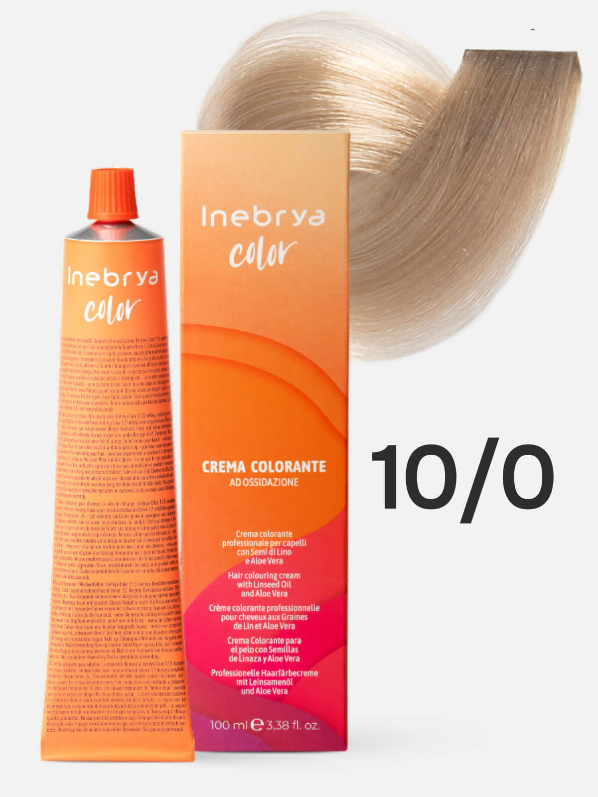 Крем - краска для волос профессиональная Inebrya Color Professional 10/0 Светлый блонд Натуральный, 100 мл