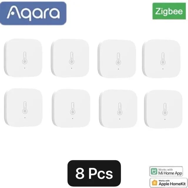 Оригинальный датчик температуры и влажности Aqara ZigBee умный монитор атмосферного давления, влажности и окружающей среды для Xiaomi Mi Home Homekit-8шт