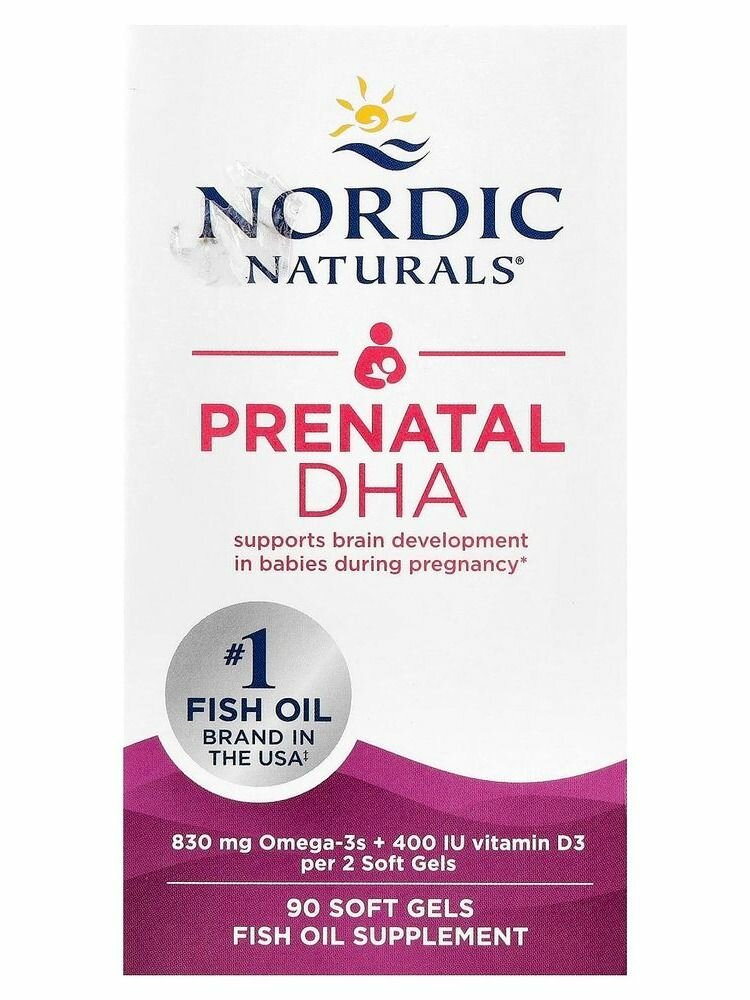 ДГК для беременных, 90 капсул без рыбного послевкусия, Nordic Naturals (США)