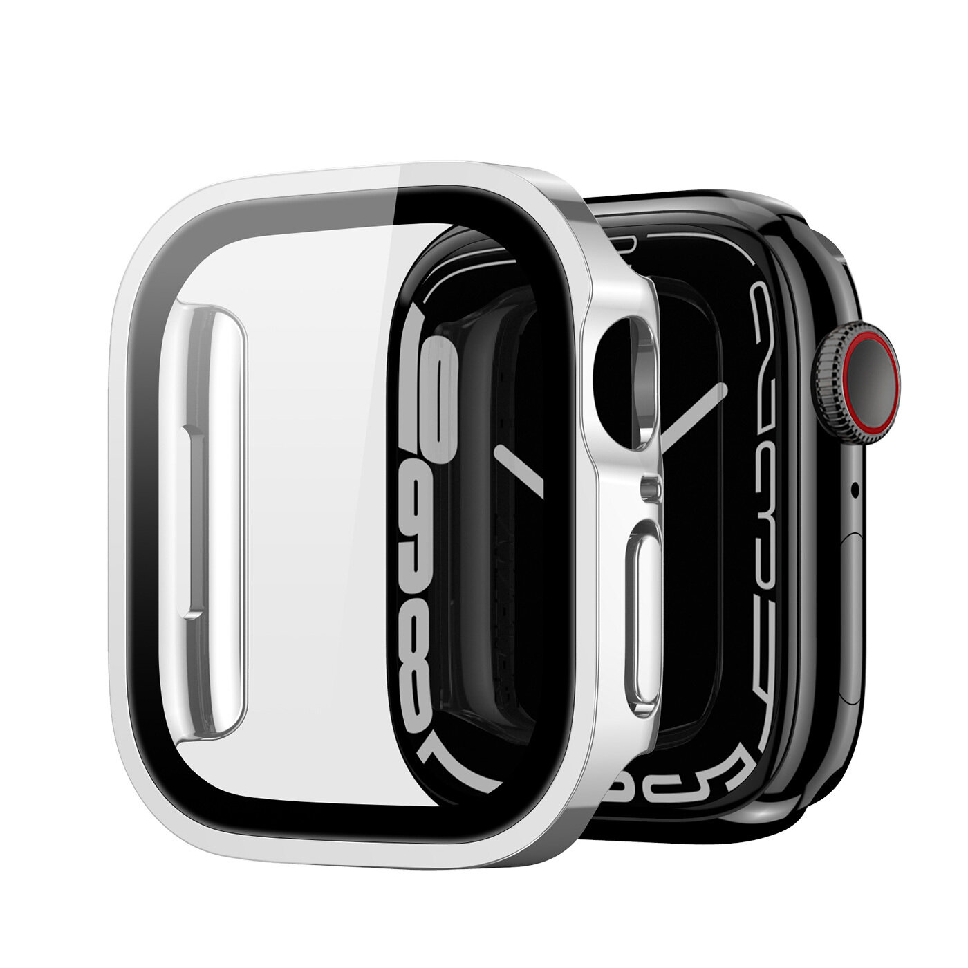 Чехол-бампер серебристого цвета из TPU от Dux Ducis для смарт часов Apple Watch 10 серия, размер 42 мм, серия Hamo Series Case