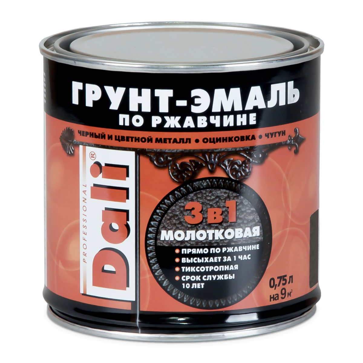 Грунт-эмаль по ржавчине 3в1 молотковая DALI (медный / 0.75л.)