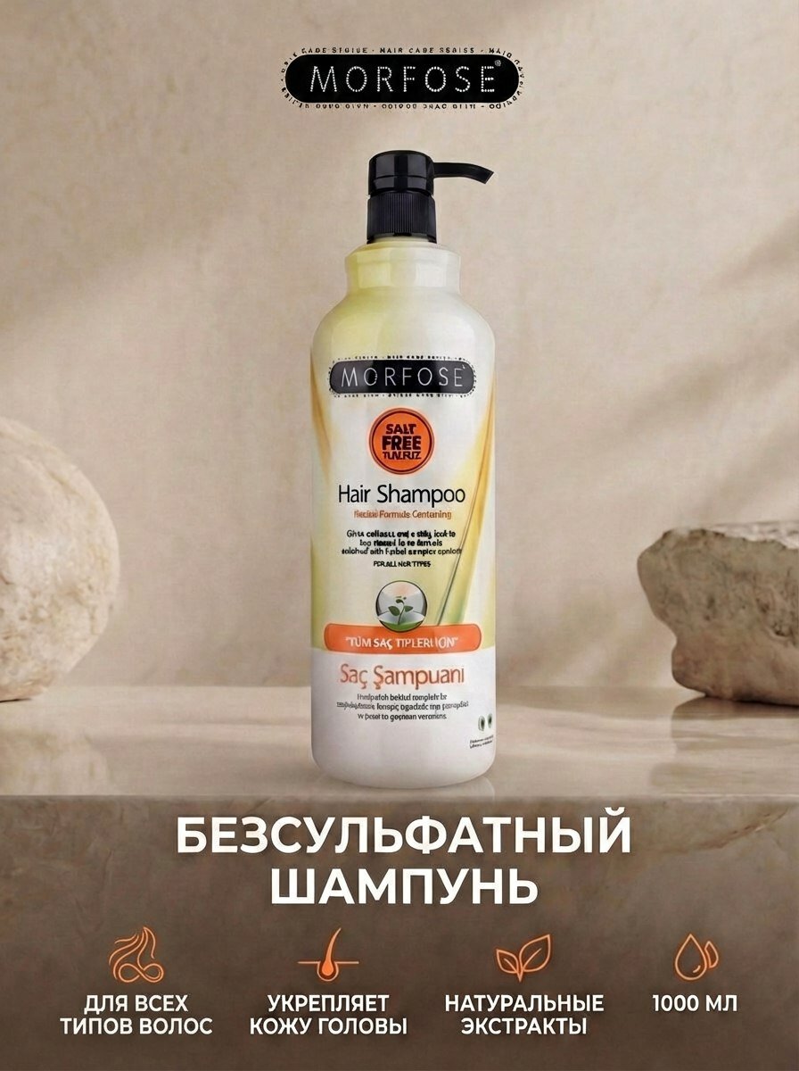 Шампунь для волос без соли Morfose Herbal Formula, 1000 мл
