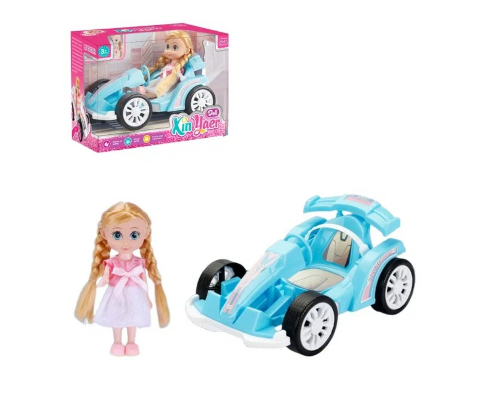 Игровой набор для девочек "Машинка с куклой", в коробке 22*14,5*16,5 см