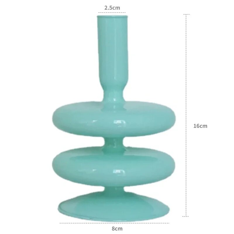 Бирюзовый стеклянный подсвечник Floriddle Decor 16см