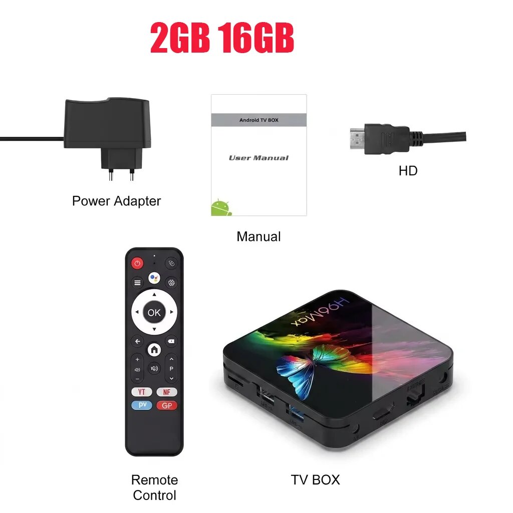 TV-приставка H96Max RK3518 Android 14 4K Европейская вилка (EU Plug), 2GB 16GB