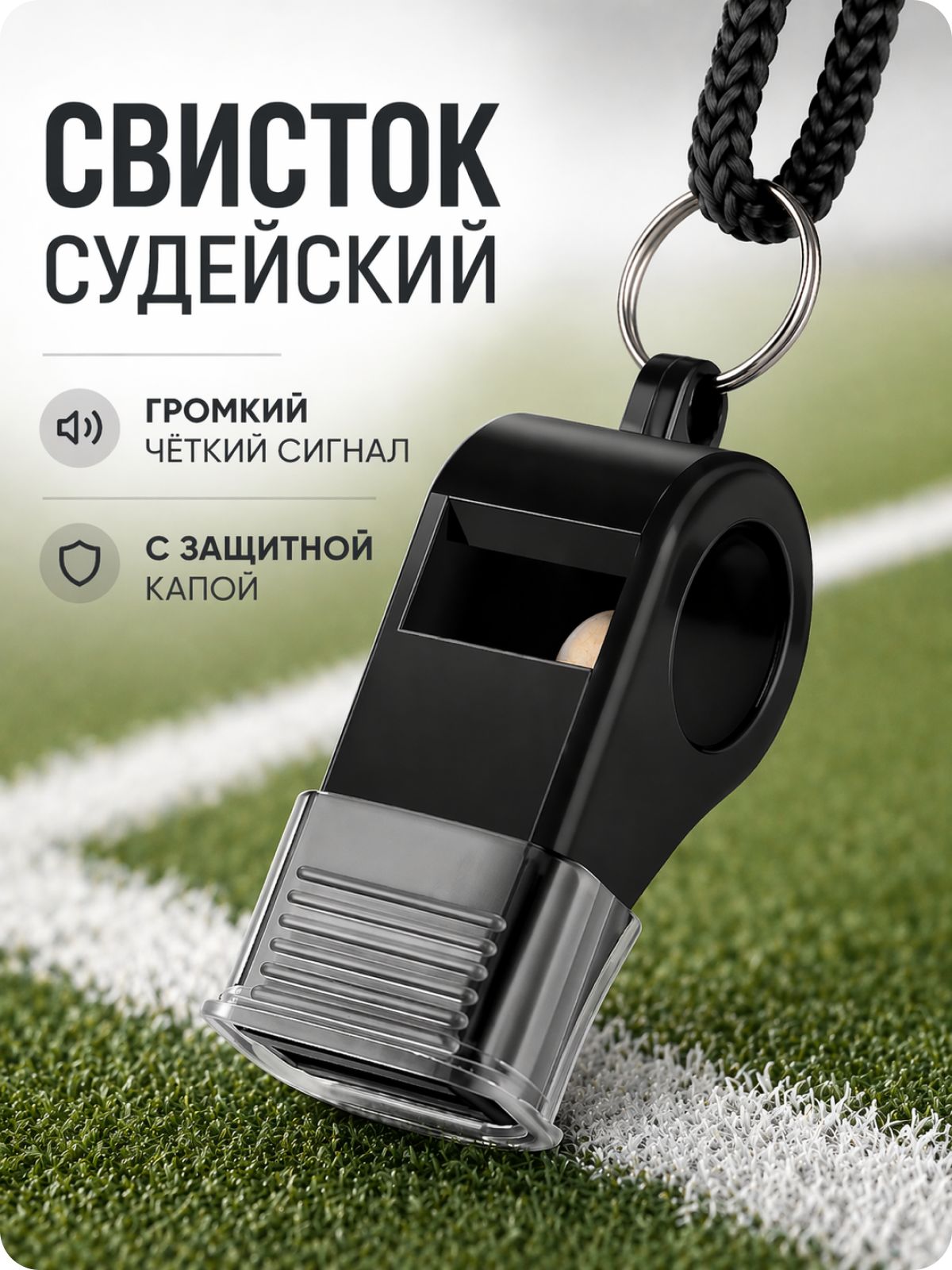 Свисток спортивный громкий судейский легкий пластиковый свисток для тренера, школы и спорта