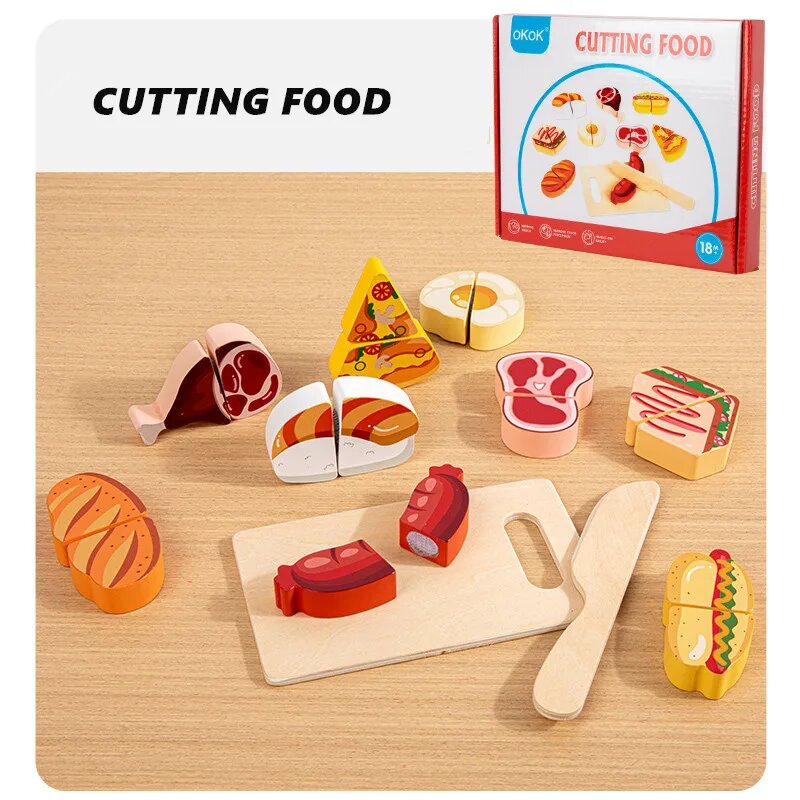 Деревянный набор Cutting Food для кухни
