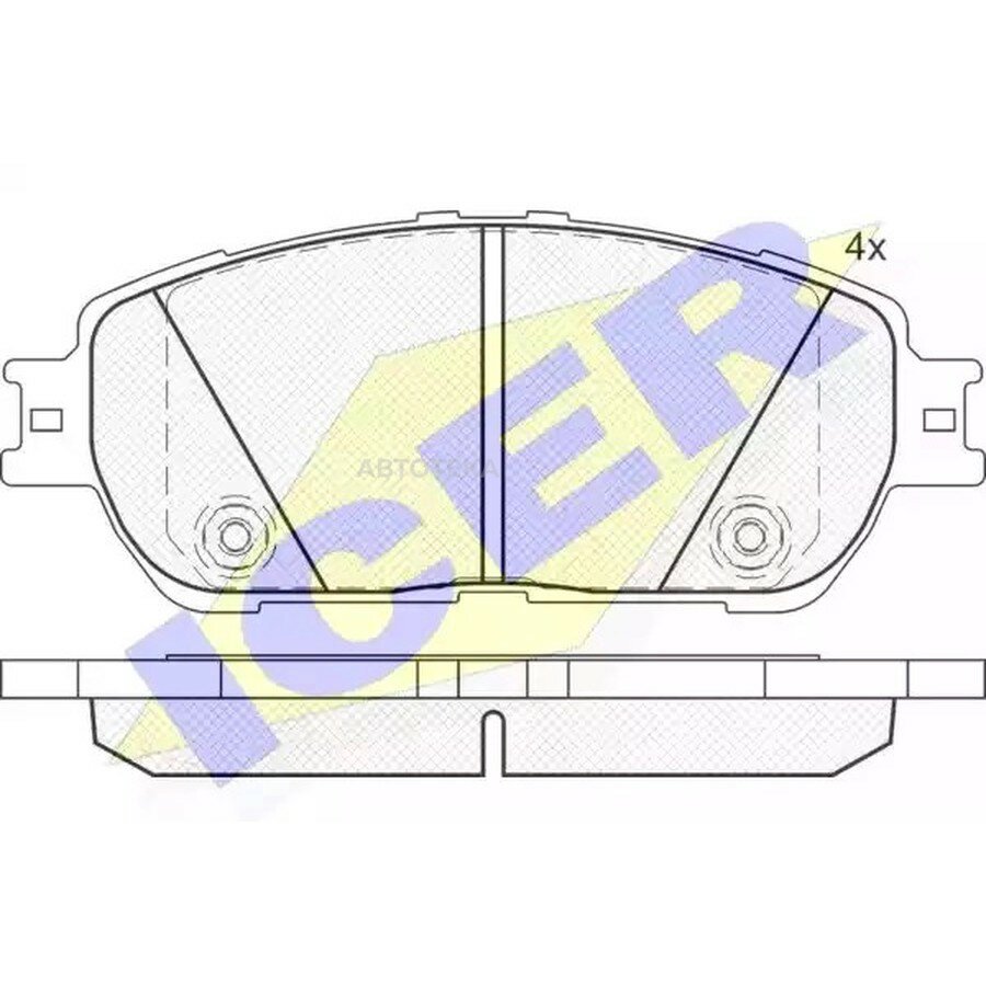 Колодки тормозные дисковые ICER 181690 передн, TOY A: AVAL /CAMRY, 2.0/2.4/3.0/3.5, 01-12