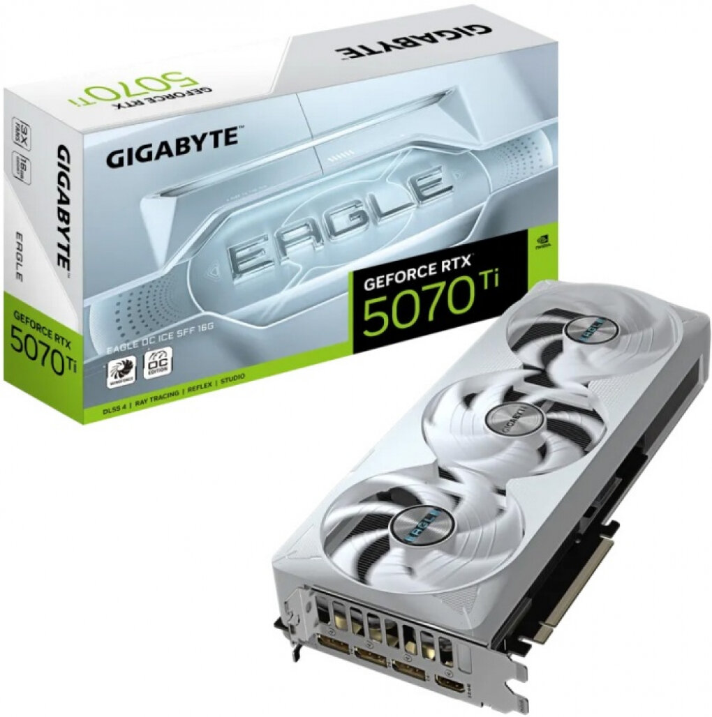 Видеокарта RTX 5070Ti 16Gb Gigabyte GV-N507TEAGLEOC ICE-16GD 1.0, 3 вертушки