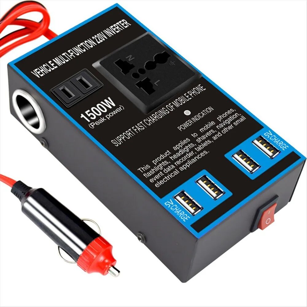 DC 12V/24V В AC 110V/220V Быстрая Зарядка Автомобильного Инвертора Прикуривателя