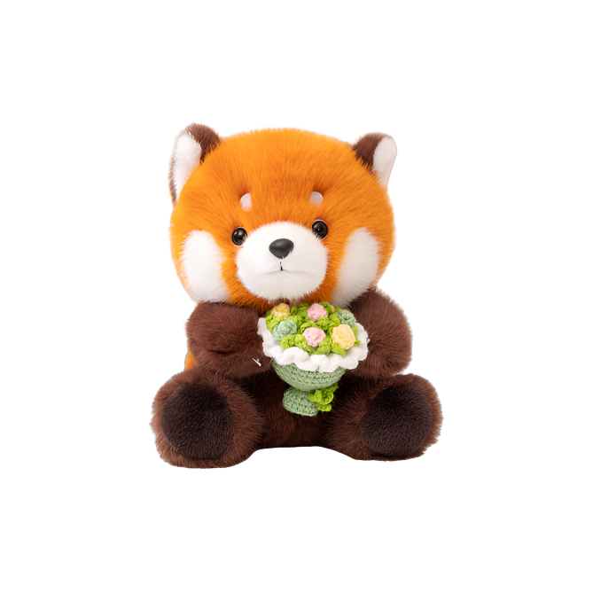 Свадебная сумка унисекс BANLI с плюшевыми игрушками-енотами, Panda[Green Bouquet], 20 см