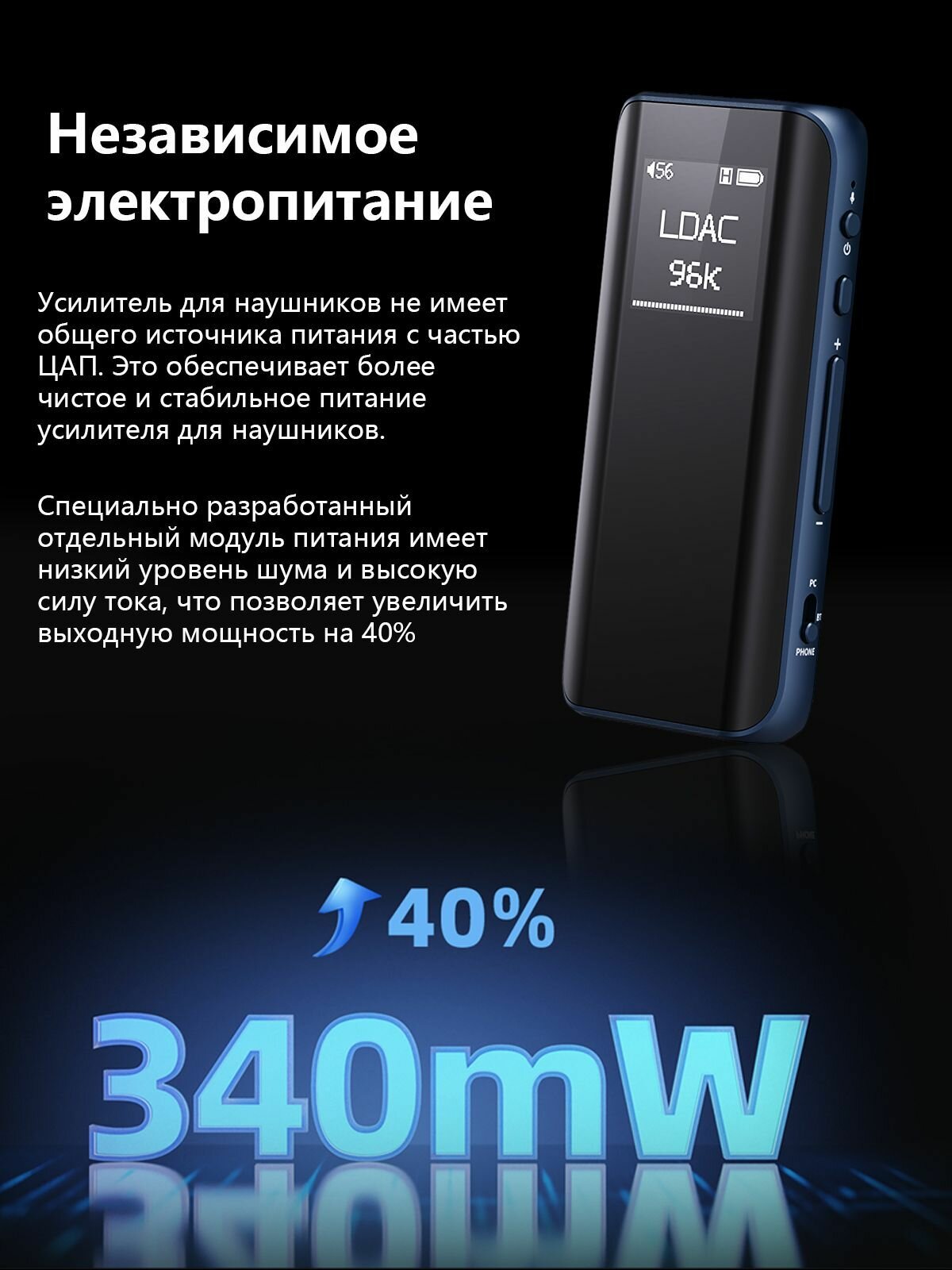 Цап-усилитель Bluetooth FIIO BTR15 Blue — фото 1