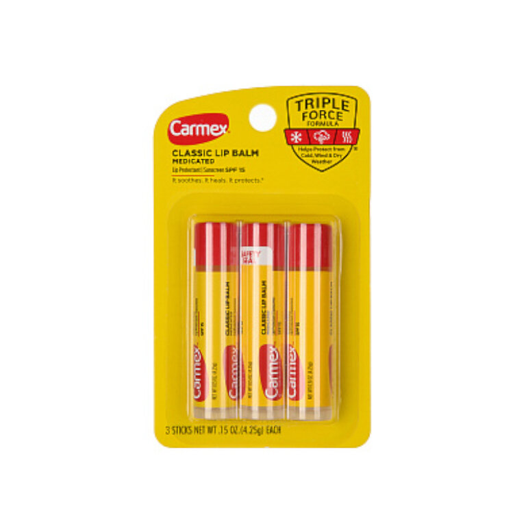 CARMEX Classic Lip Balm Medicated Набор бальзамов для губ классический SPF 15 в стике 3 шт