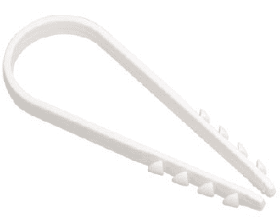 Дюбель хомут РосДюбель 19-25 круглый из нейлона белый, длиной 62мм, шириной 20мм, 100шт. / крепеж