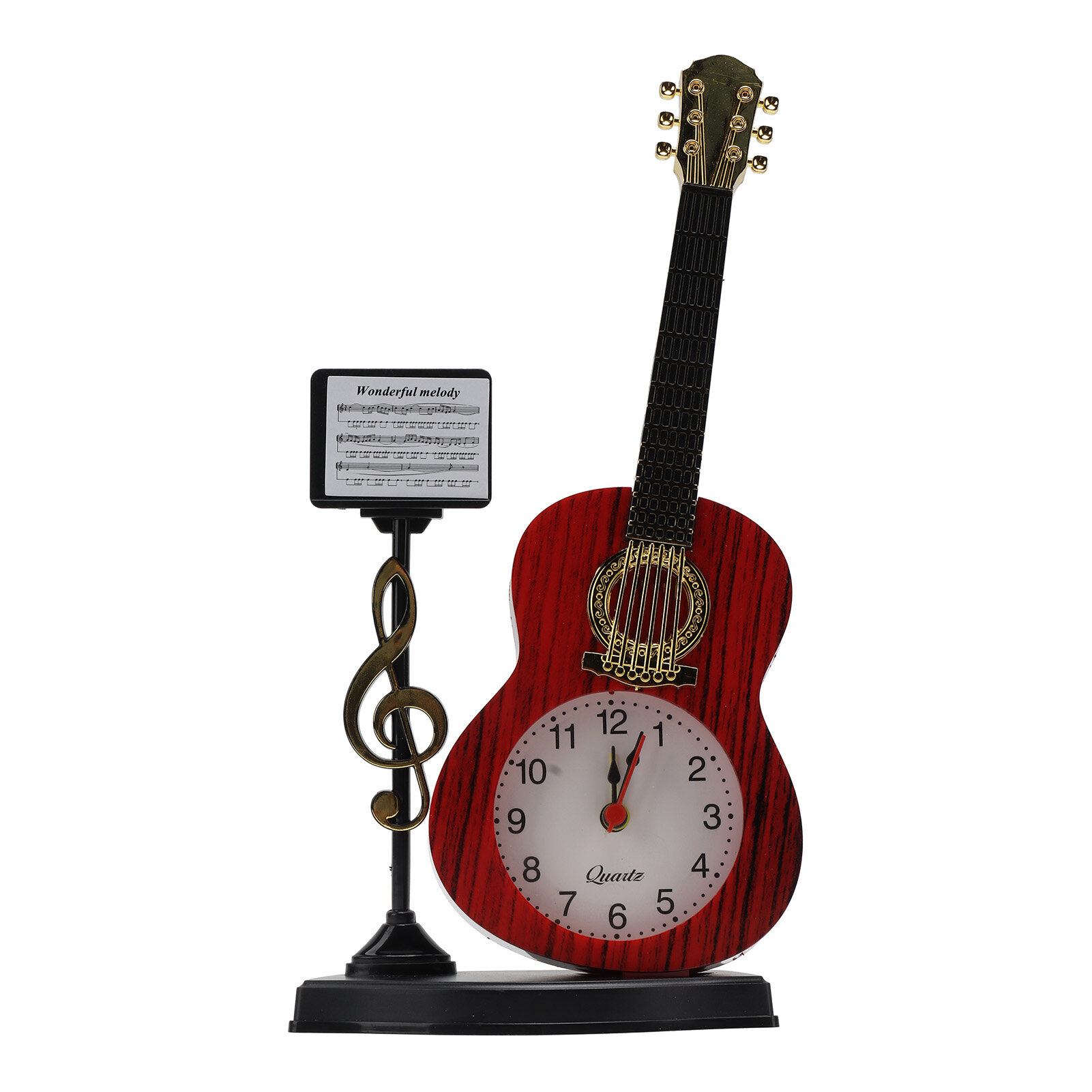 Violin Alarm Clock Unique Appearance Innovative for Home Living Room Desktop Decoration Gifts 2166B(height 24.2CM)