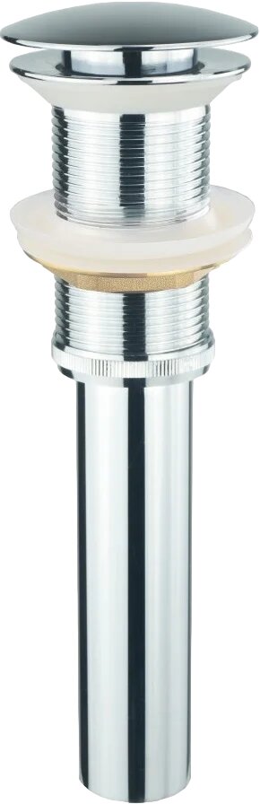 Донный клапан для раковины Haiba HB65 без перелива, хром, глянцевый, с системой клик-клак, из нержавеющей стали