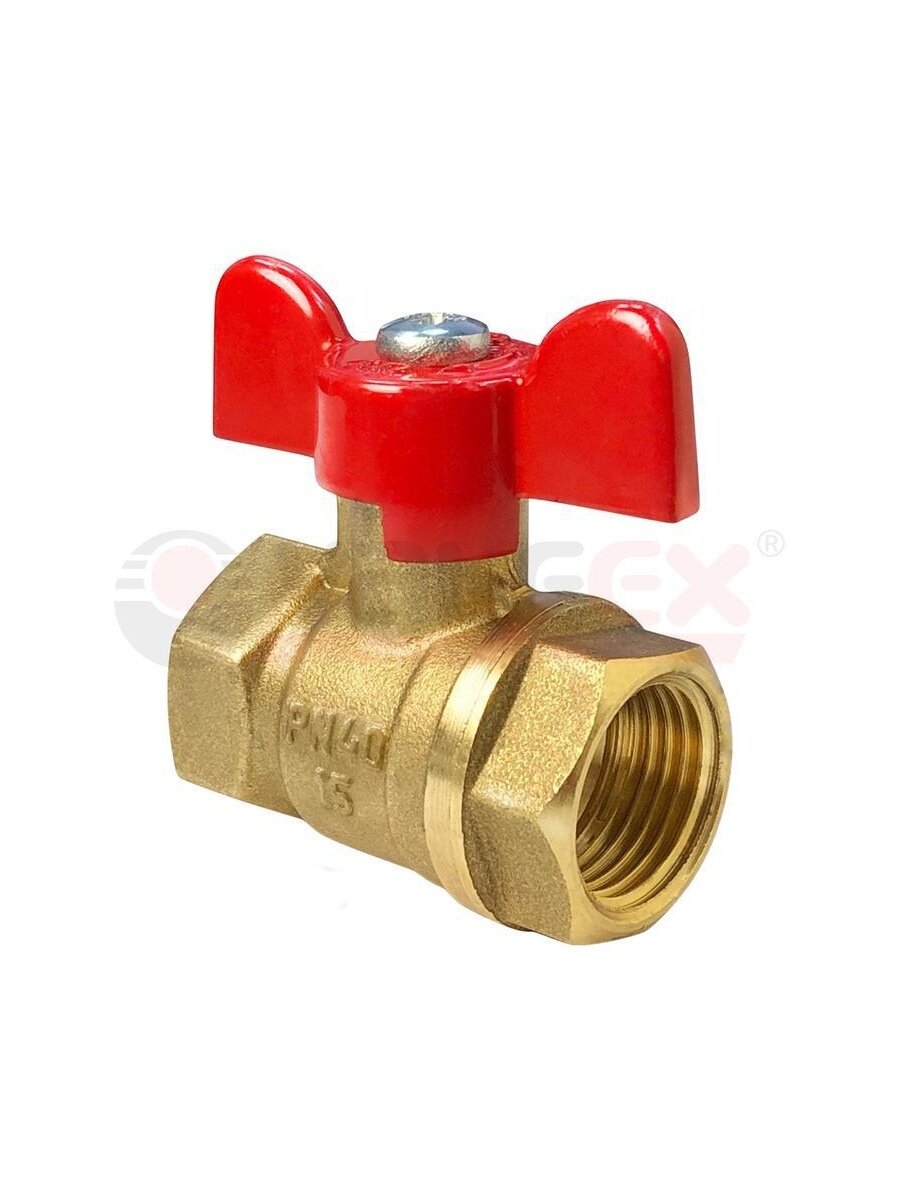 Кран шаровой латунный ВН/ВН ручка-бабочка. 1 1/4дюйм (20/5) VALFEX VF.217. LB1.114