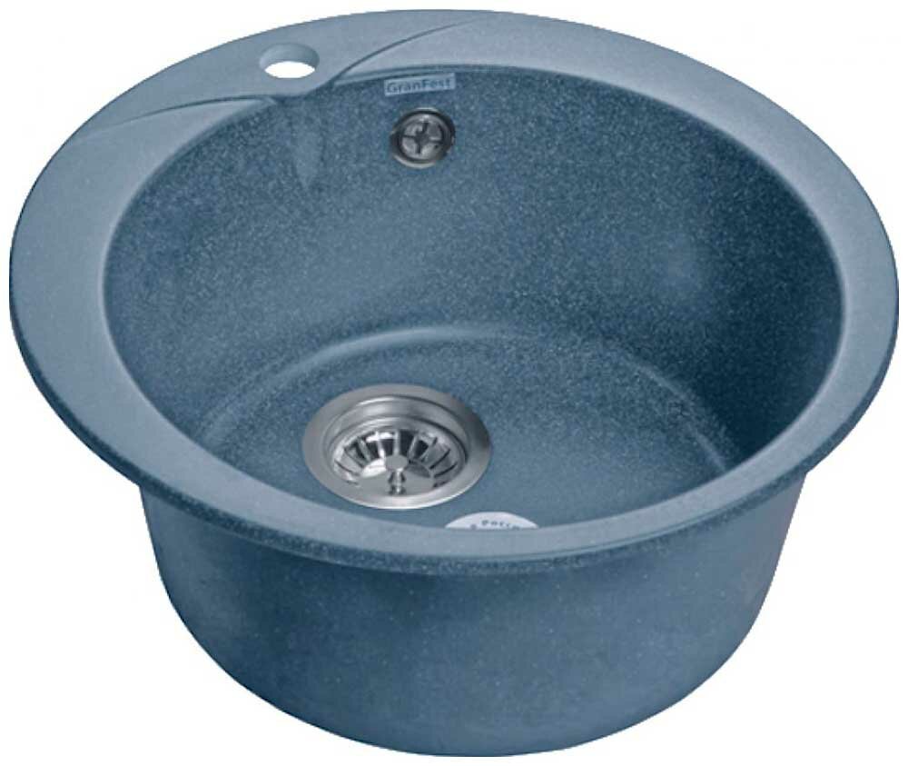 Кухонная мойка GranFest RONDO 480, 1-чаша, D-475мм, графит (R-480 графит)