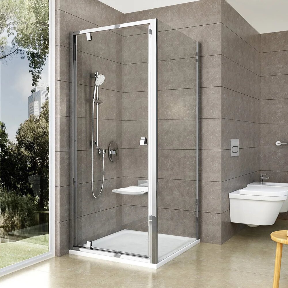 Душевой уголок Ravak Pivot PDOP1 без поддона, стеклянный, 90x80, с распашными дверями