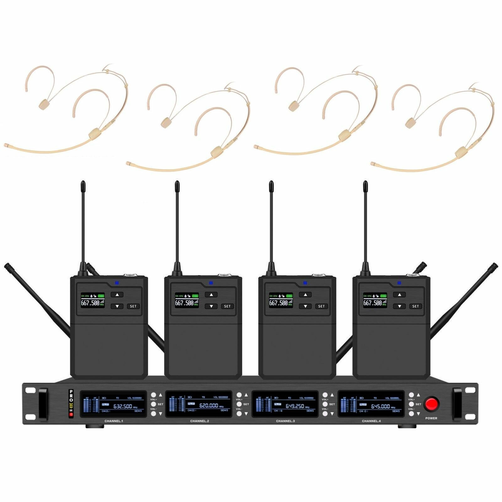 UHF 4 канальная головной микрофон беспроводной C 4 головной микрофон Для сценического выступления, школы, театра