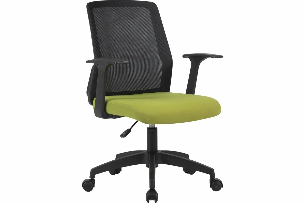 Кресло Cactus CS-MC222-BKGN черный сиденье салатовый сетка/ткань низк. спин. крестов. пластик пластик