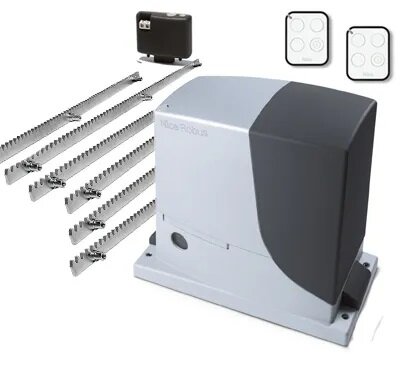 Комплект Nice RB600base6 для откатных ворот с массой до 600 кг. (привод, приемник, 2 пульта, 6 м рейки)