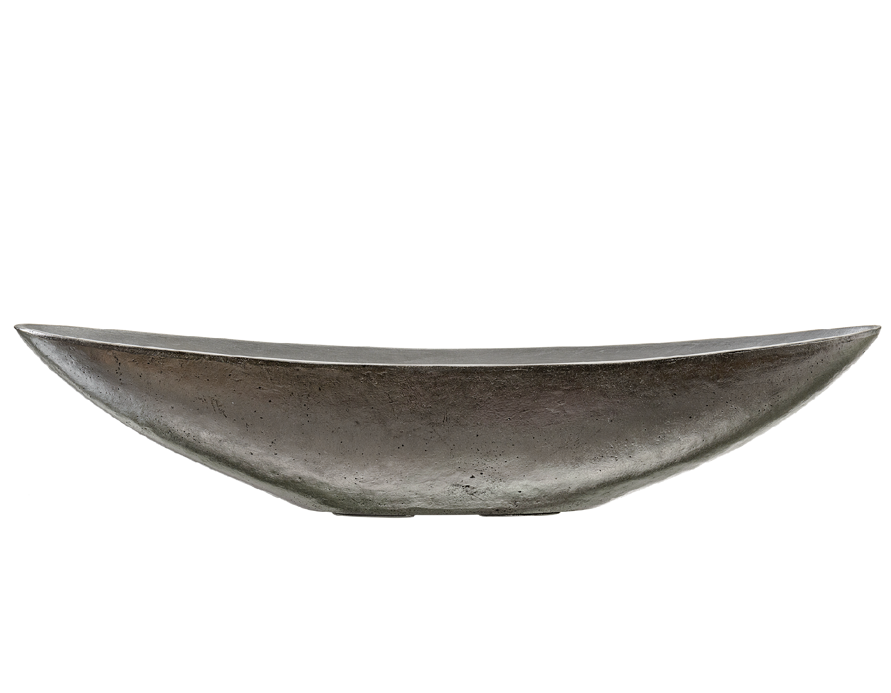 Кашпо-ваза TREEZ Effectory Metal Лодка длинная Стальное серебро в-20 см, ш-18 см, д-90 см 4/4