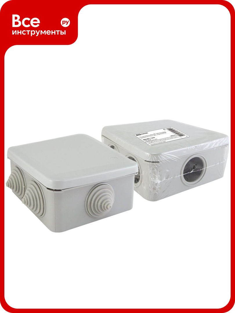 Коробка распределительная TDM ELECTRIC 100х100х50мм, крышка, IP55, 6 входов SQ1401-1255