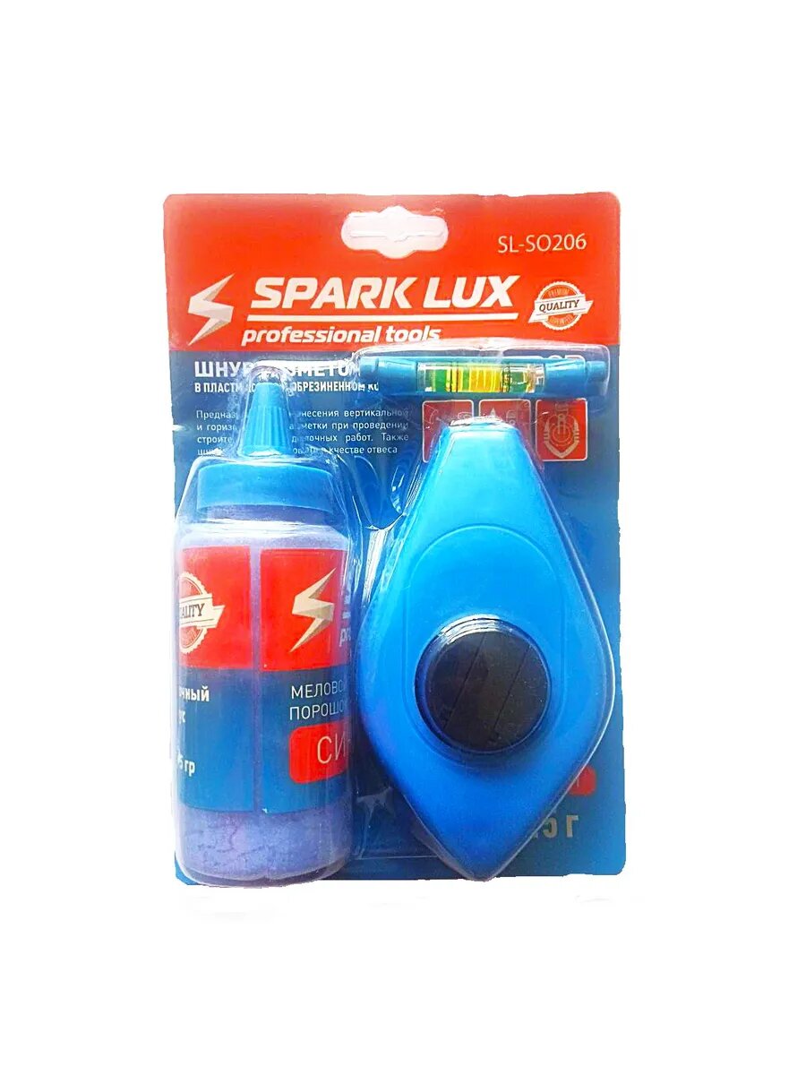 Шнур разметочный 15 метров + меловой порошок + уровень.