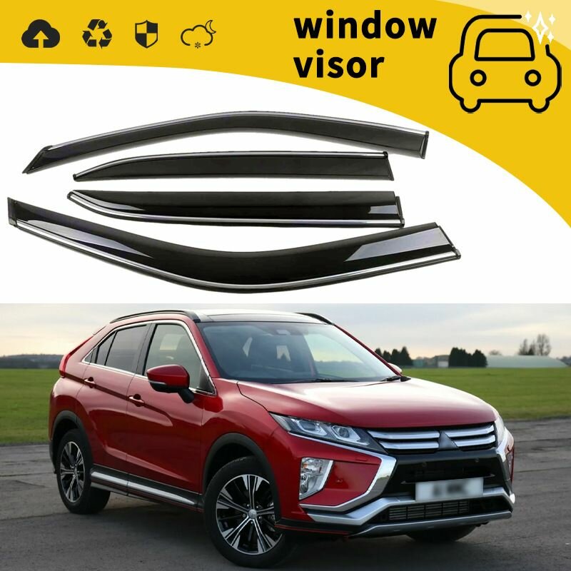 Подходит для 2018-2019 Mitsubishi Eclipse Cross модификации углеродного волокна для защиты от дождей.