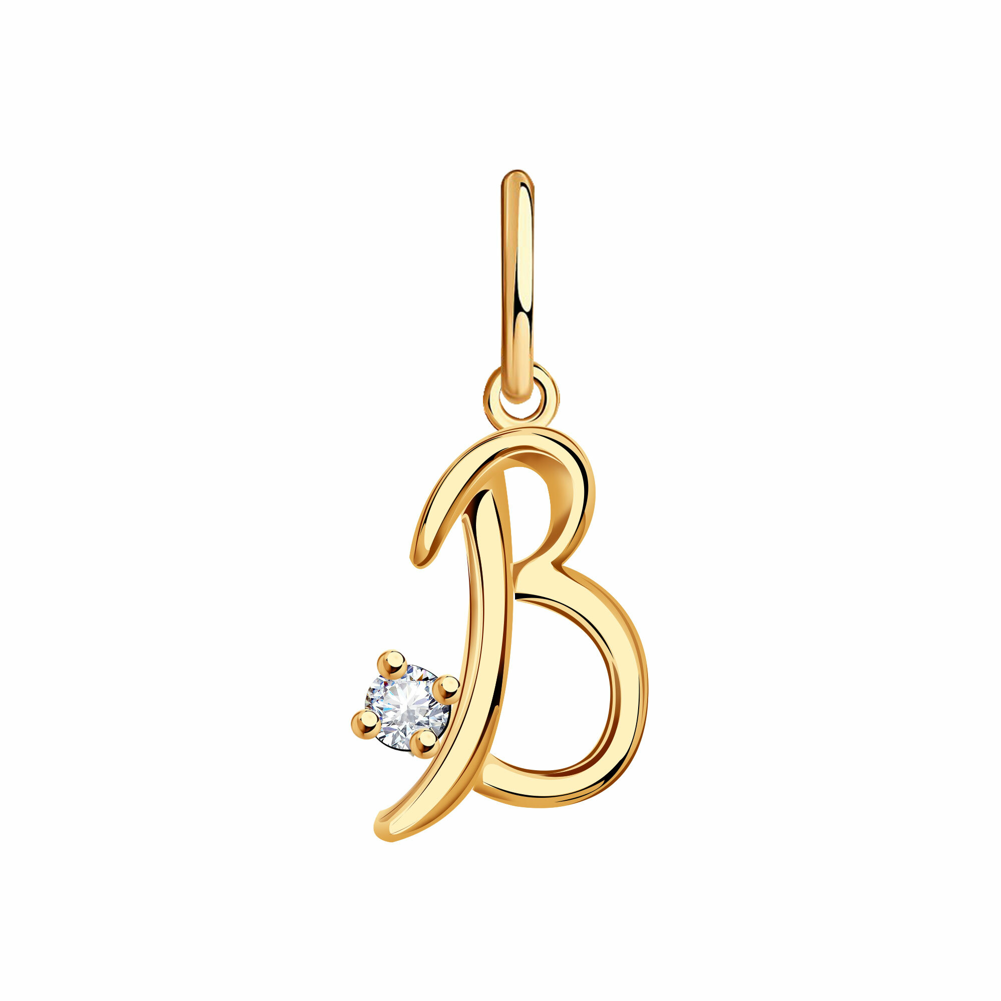 Подвеска Diamant online, красное золото, 375 проба, фианит
