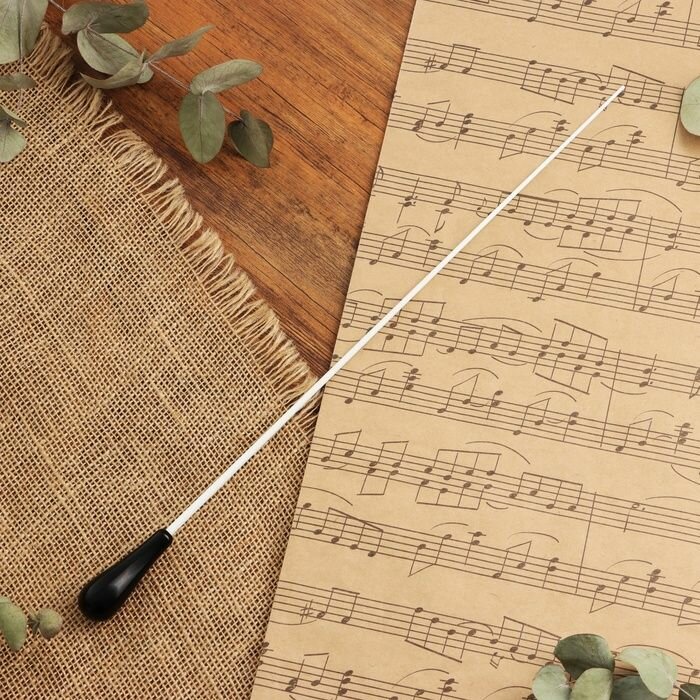 Дирижерская палочка Music Life 38.5х2 см, черная ручка, пластик, смола