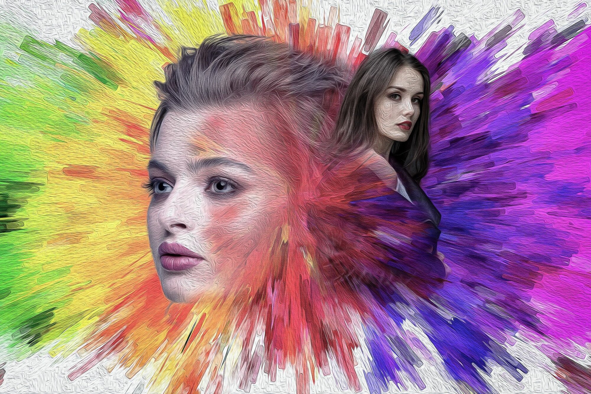 Картина Абстракция Лицо девушки 80х53 см